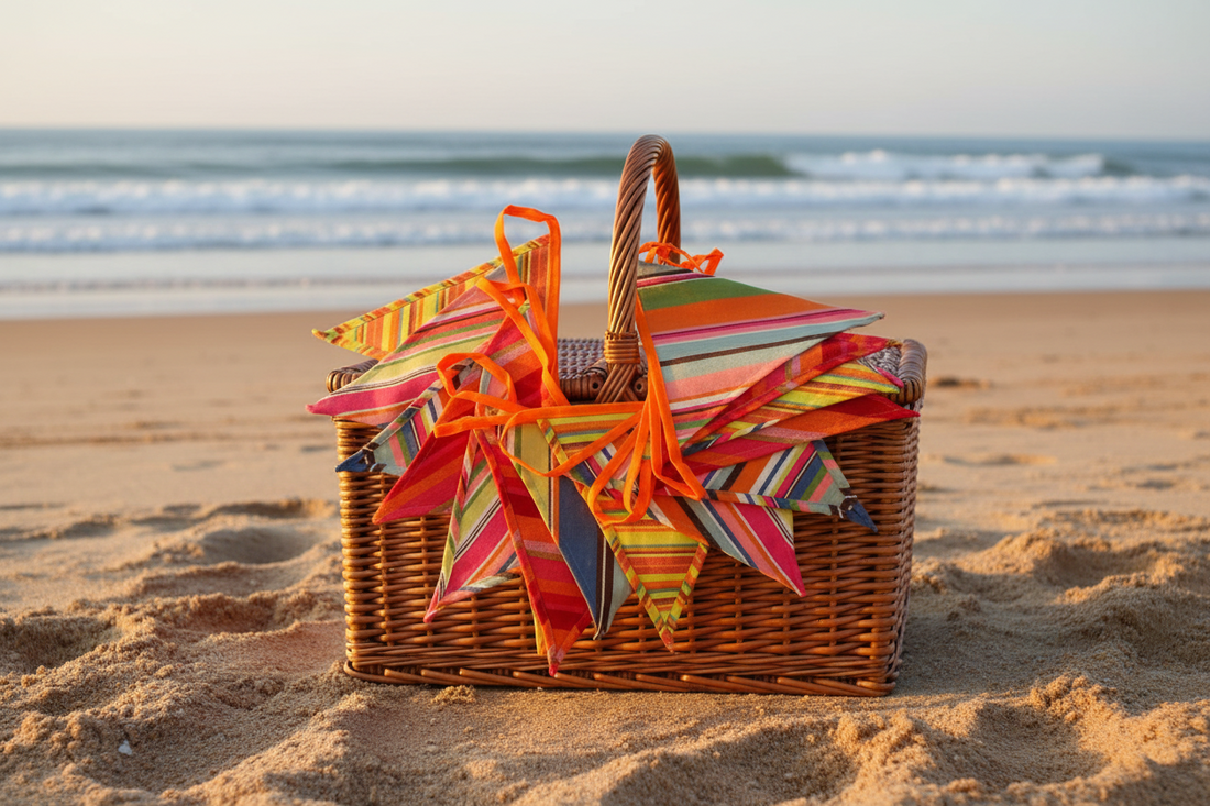 Striped Bunting Nautical Beach Hut | Orange Cotton Bunting UK – Cotton ...