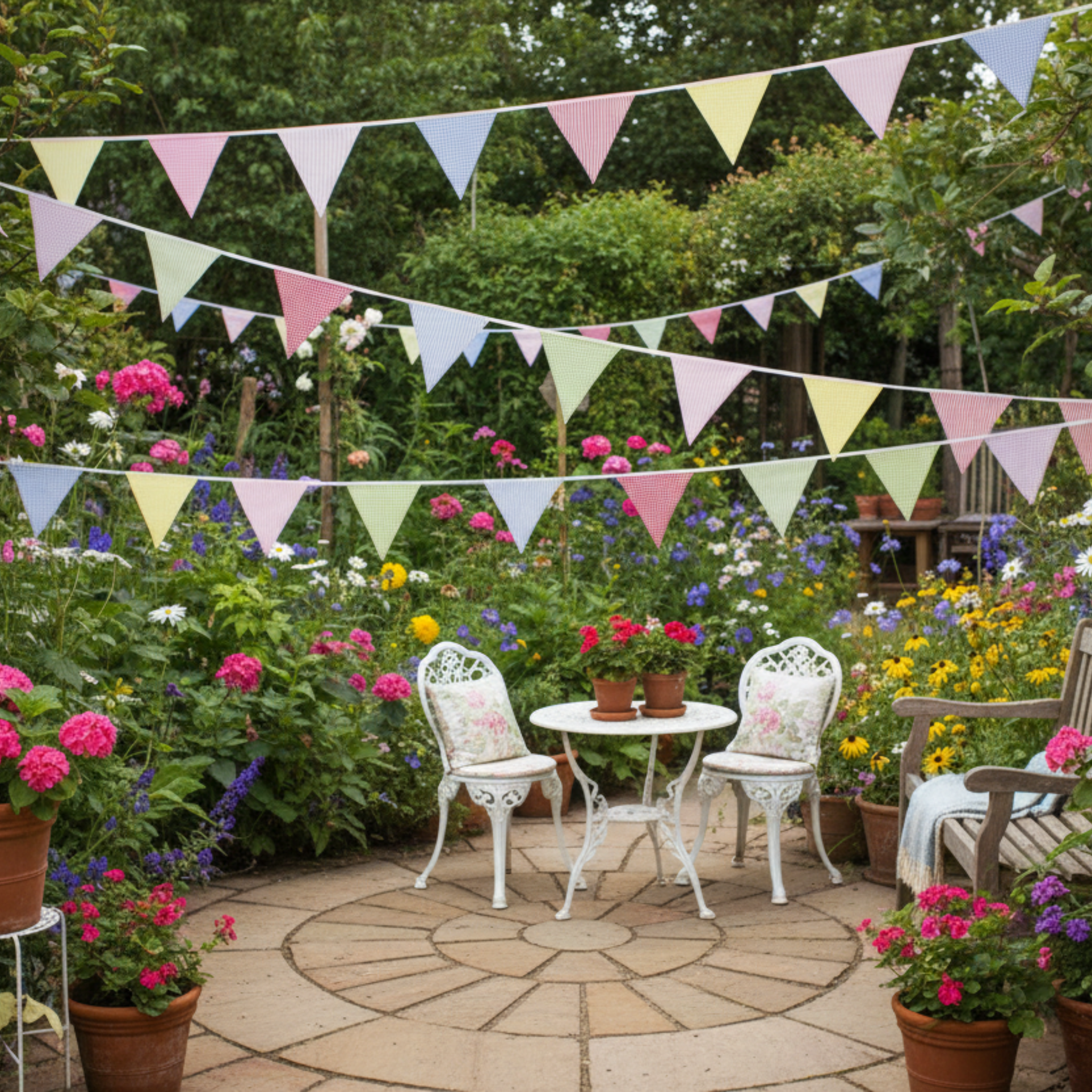 Checked Bunting | English Country Wedding Bunting | Striped Bunting ...