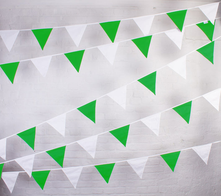 Lime Green and White Bunting | The Cotton Bunting Company
