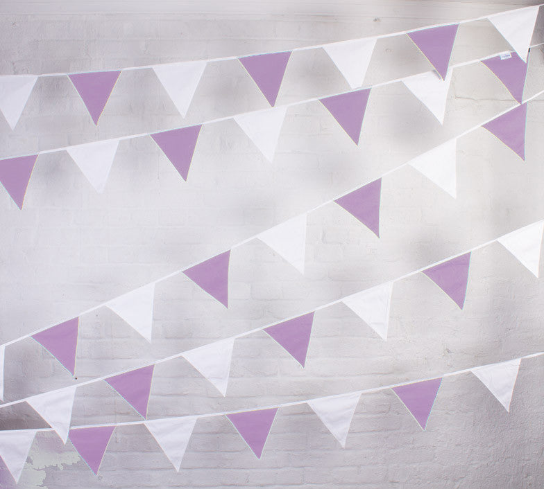 Lavender and White Bunting | The Cotton Bunting Company