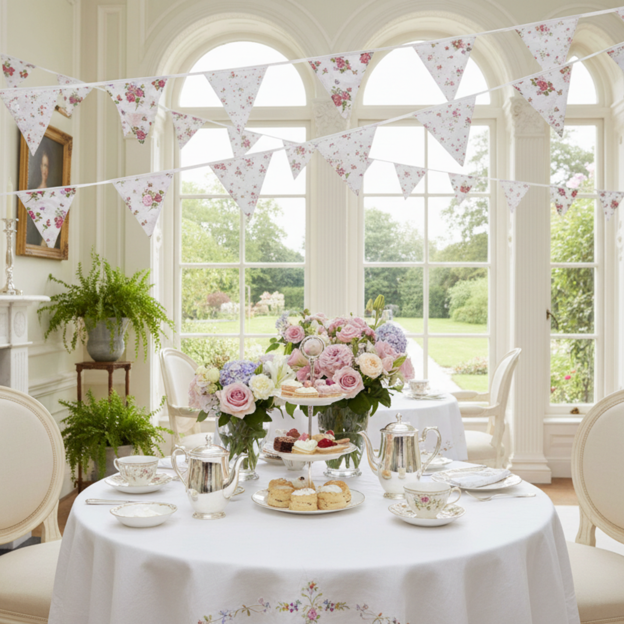 Regency Tea Party Bunting | Pretty Floral Heritage Cotton Bunting ...
